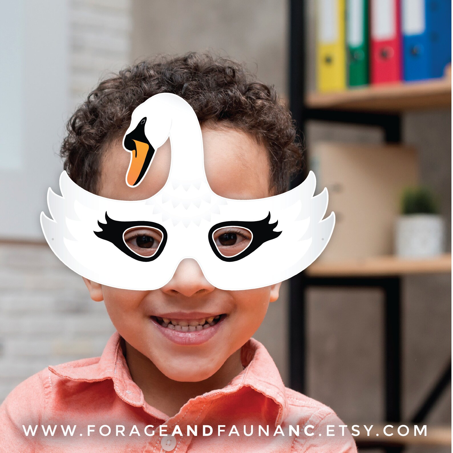 Swan Printable Bird Mask White Goose Printable Halloween Party Costume ...