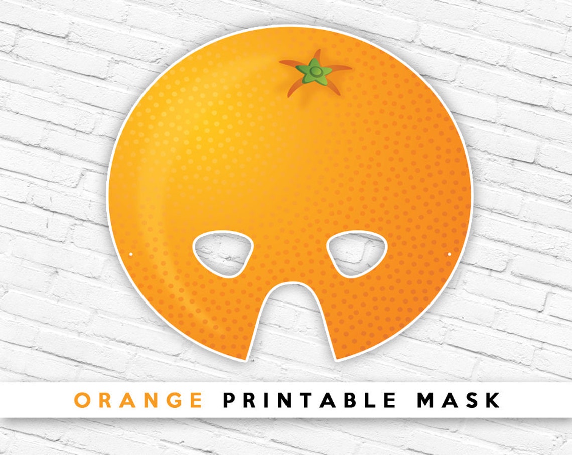 Orange Printable Party Mask Citrus Fruit Mask Inexpensive | Etsy