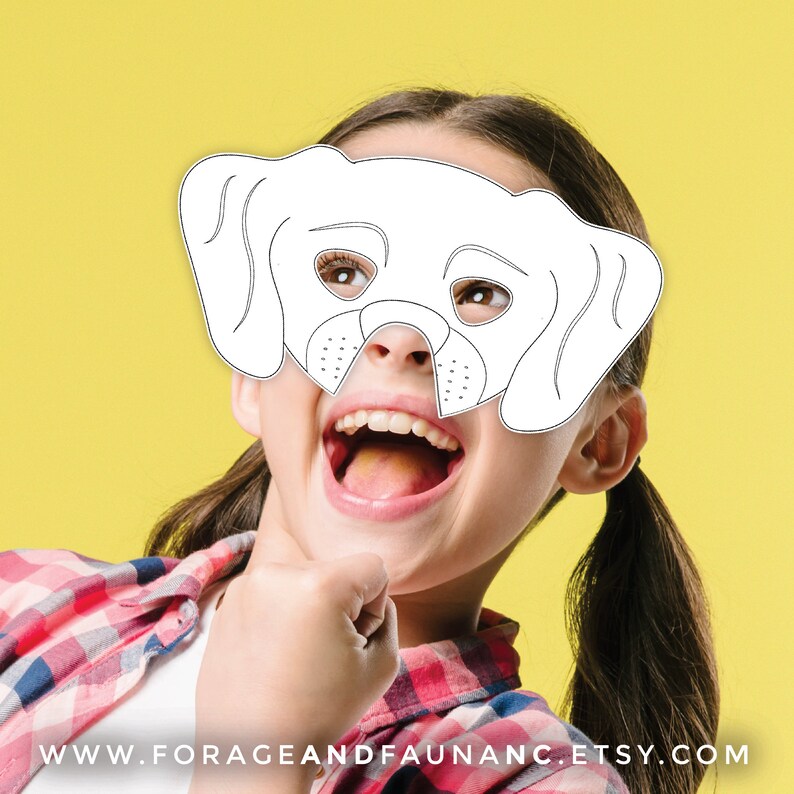 Labrador Printable Dog Coloring Activity Mask Costume Dog Halloween ...