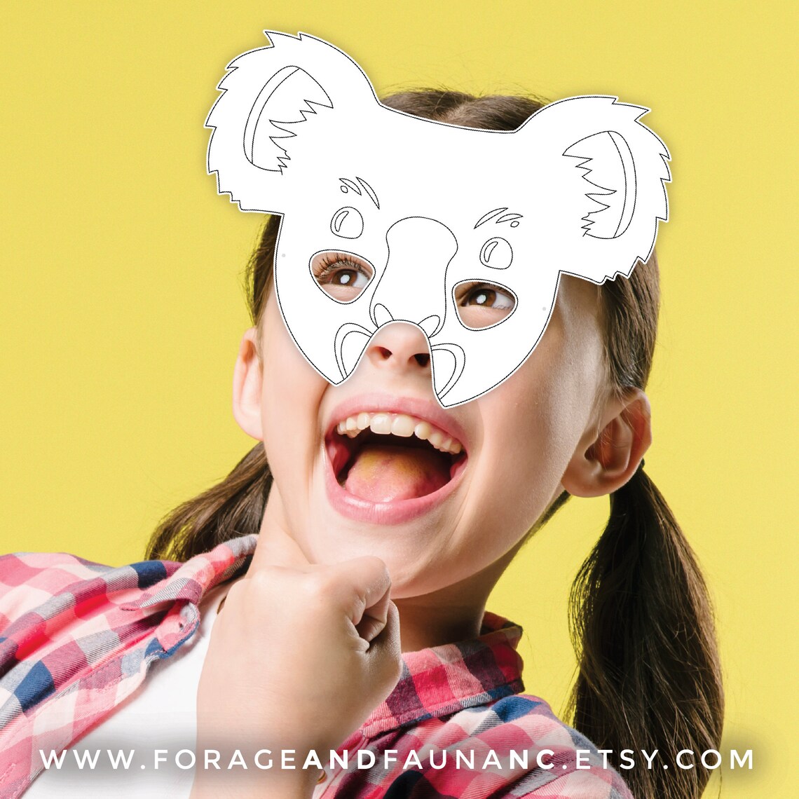 Koala Bear Coloring Mask Printable Coloring Fun Activity Page - Etsy