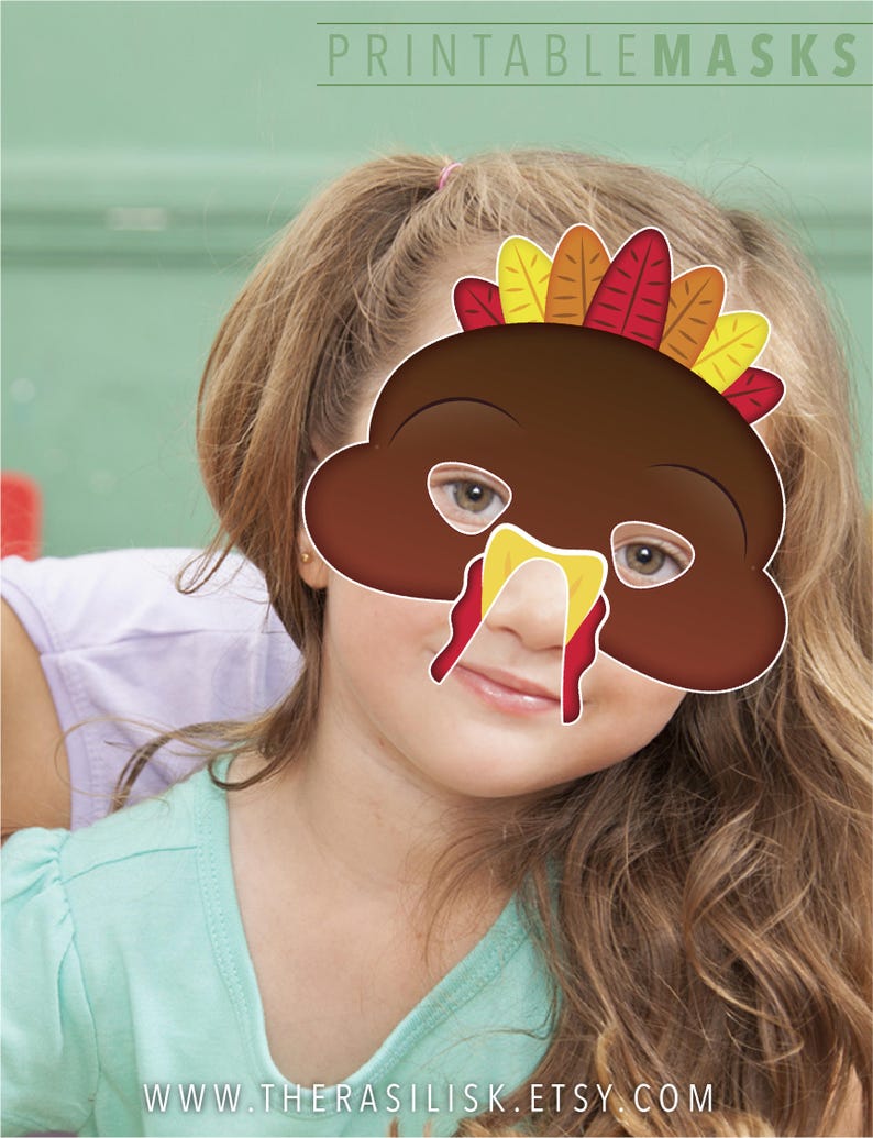 Printable Turkey Mask Thanksgiving Mask Printable Bird Mask | Etsy
