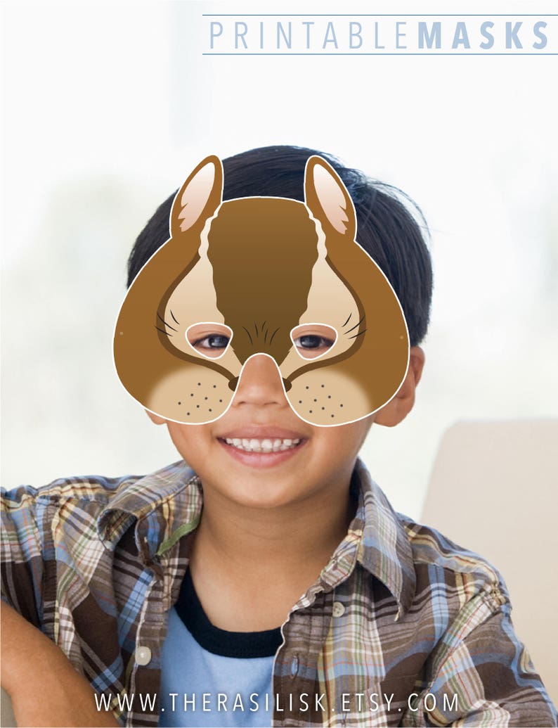 Printable Mask Halloween Animal Mask Chipmunk Mask Alvin | Etsy