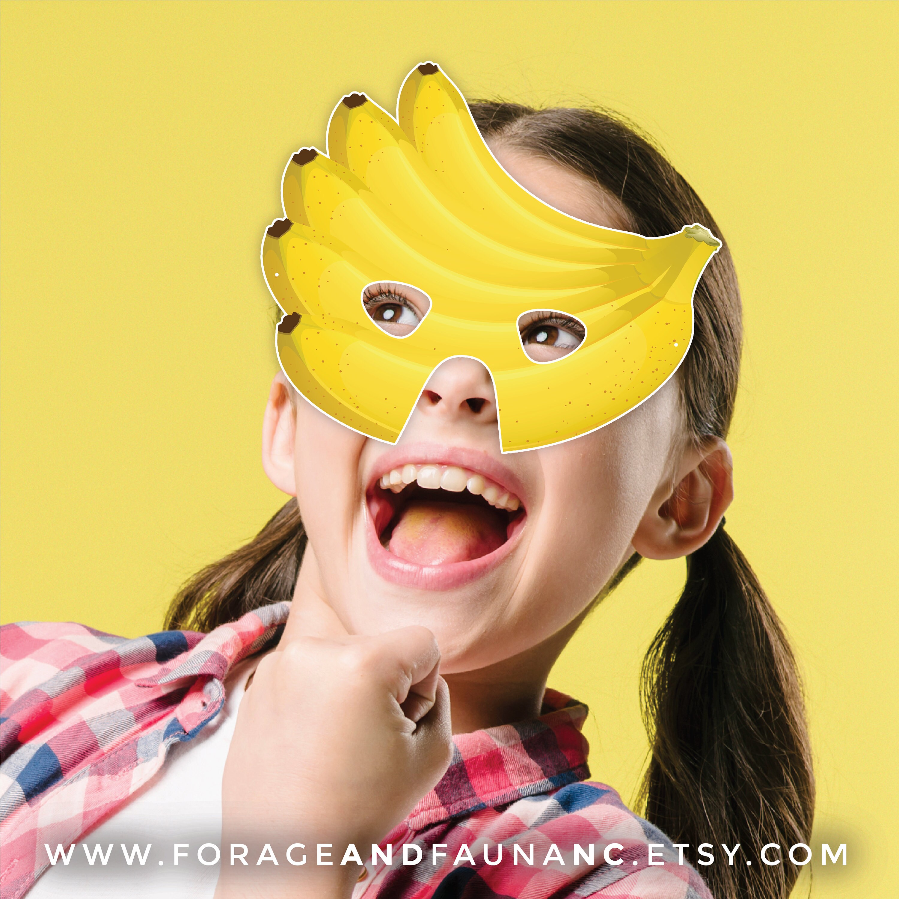 Bananes Imprimable Masque De Fête Fruits Tropicaux Halloween Costume De ...
