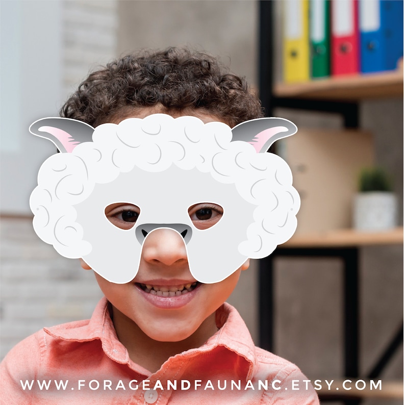 Printable White Sheep Mask Easter Mask Lamb Chop Lanolin Bo White Sheep ...