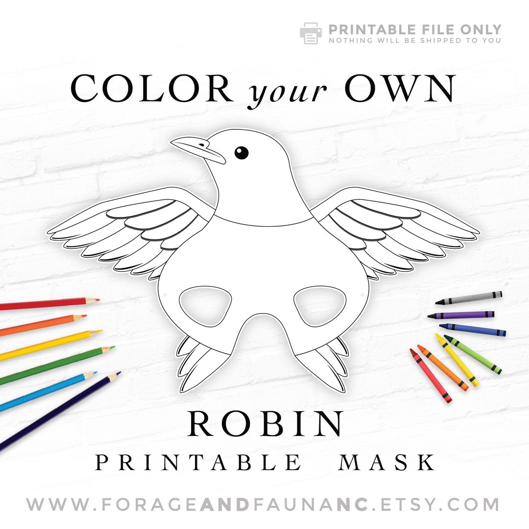 Printable Robin Coloring Activity Mask American Birds Printable ...