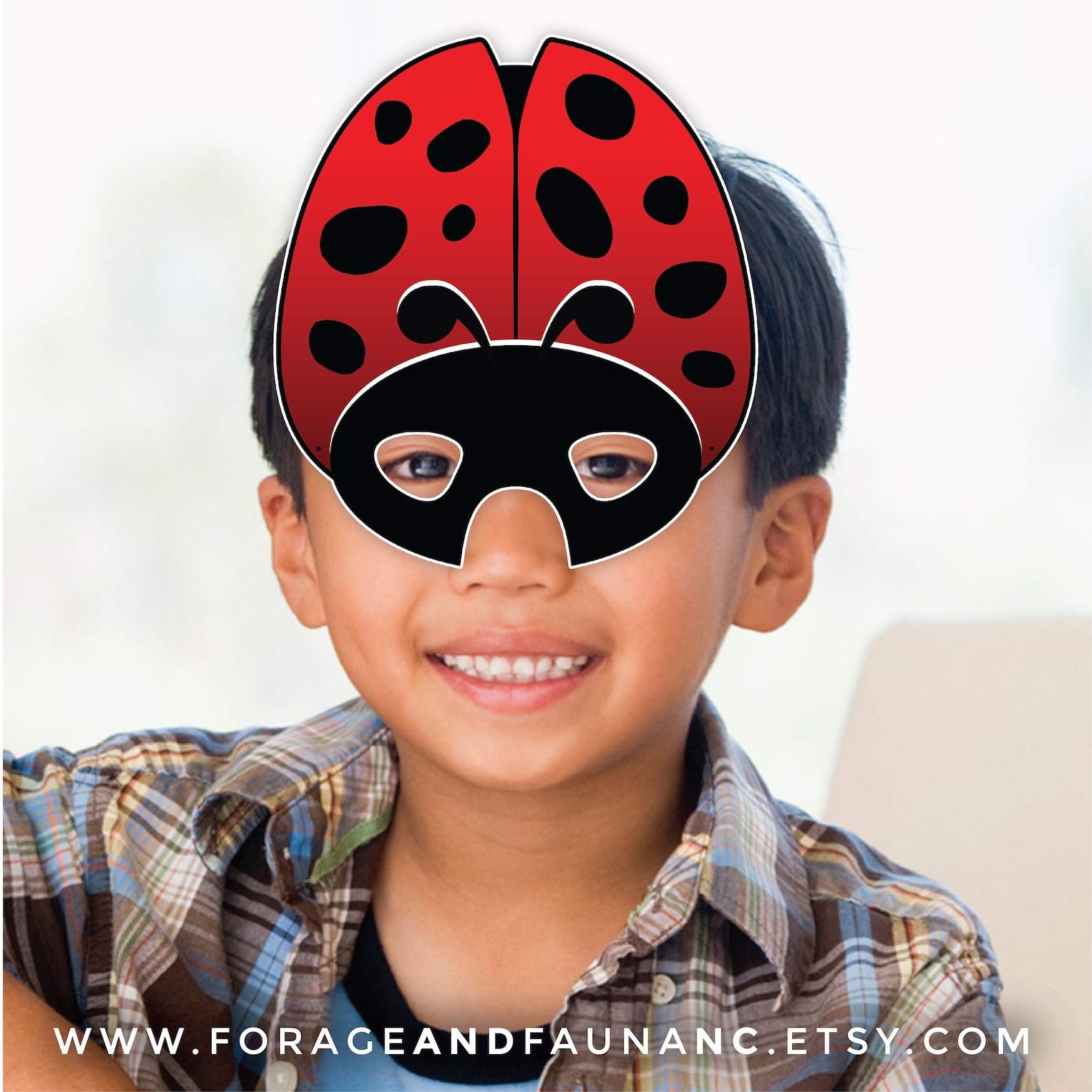 Ladybug Printable Insect Mask Ladybird Red Beetle Printable - Etsy