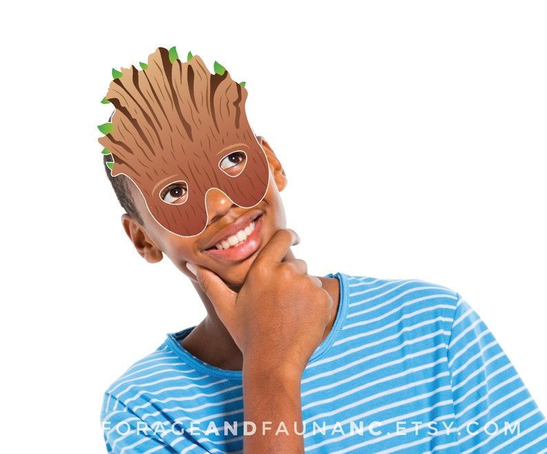 Tree Printable Mask Halloween Mask Printable Party Mask Groot | Etsy