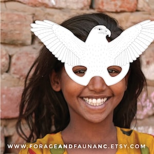 Hawk Mask Printable Coloring Activity Mask Halloween Party Mask Falcon ...