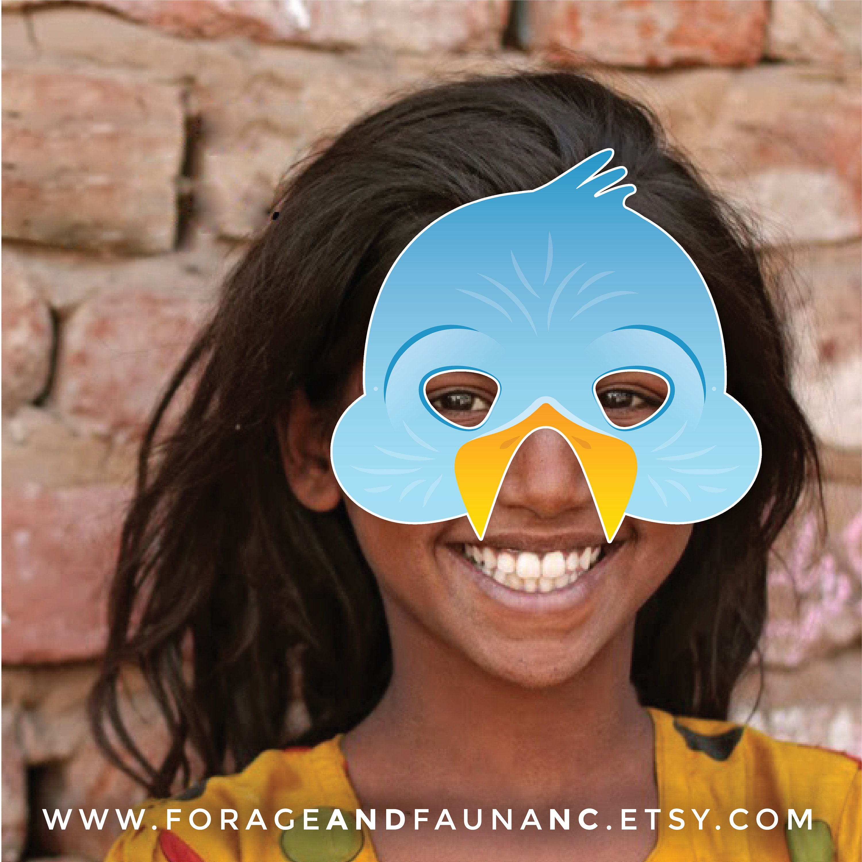 Blue Bird Printable Mask Mountain Bluebird Costume Printable Mask ...