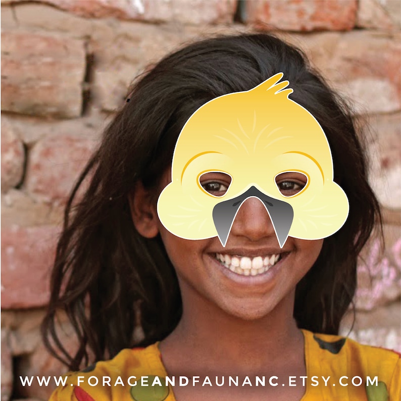 Yellow Bird Printable Mask Costume Yellow Headed Blackbird - Etsy