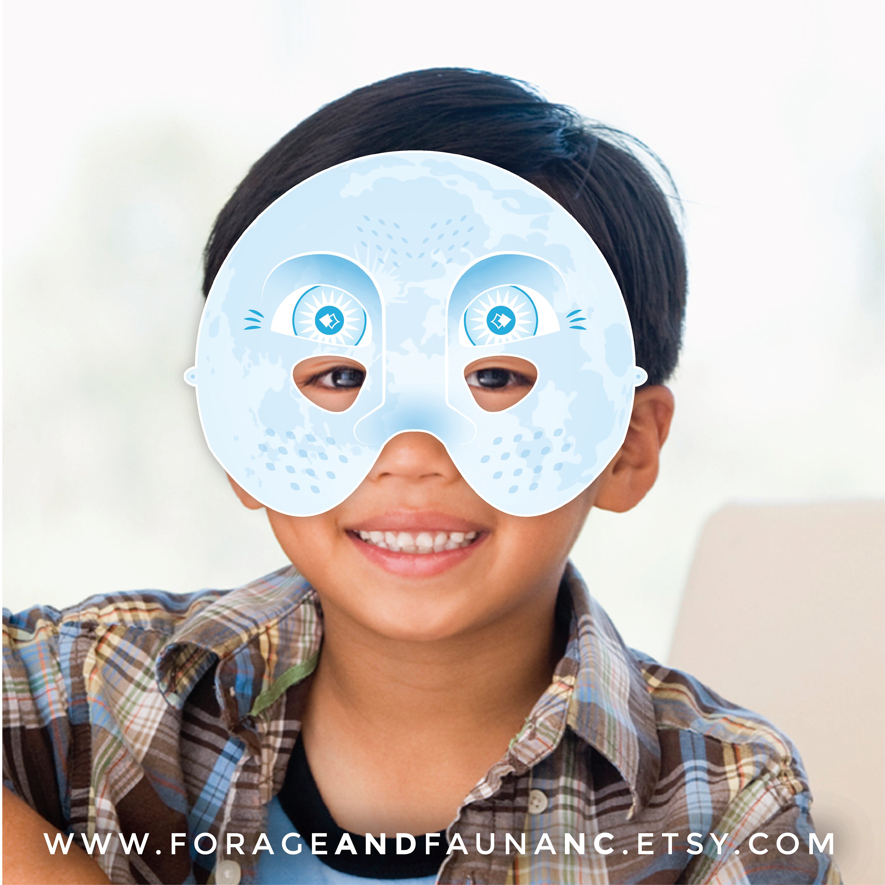 Full Moon Printable Halloween Mask Lunar Mask Outer Space Celestial ...