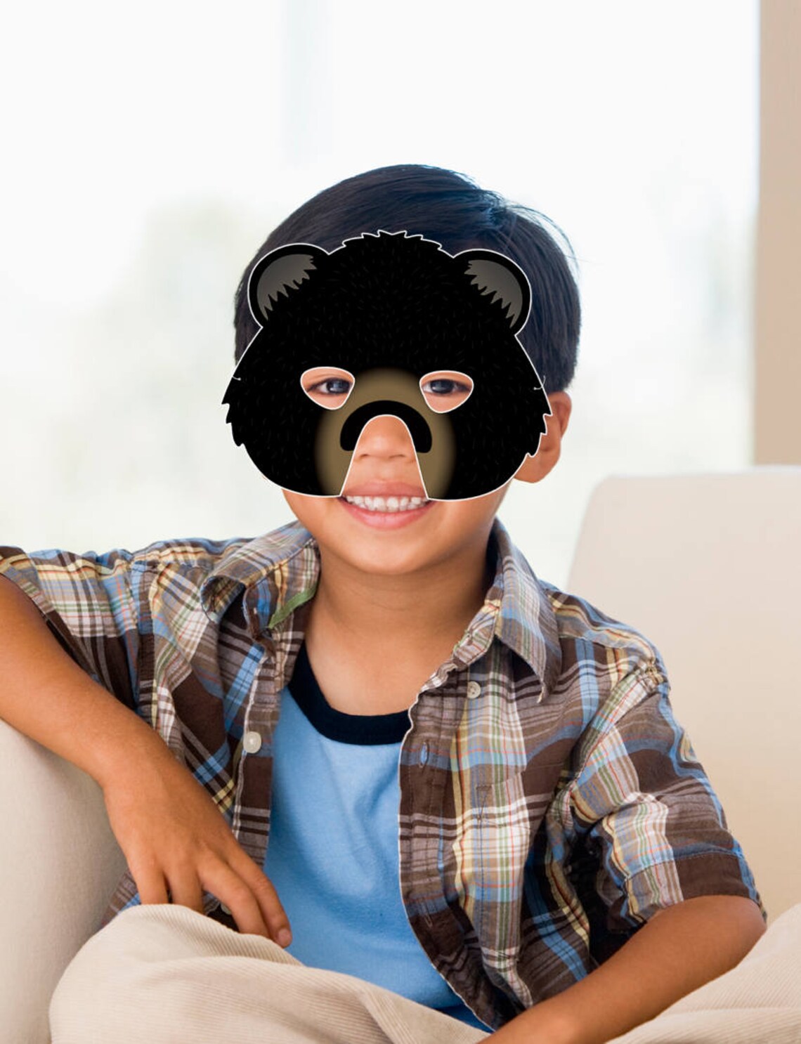 Black Bear Printable Animal Mask Woodland American Fairy Tale Cosplay ...