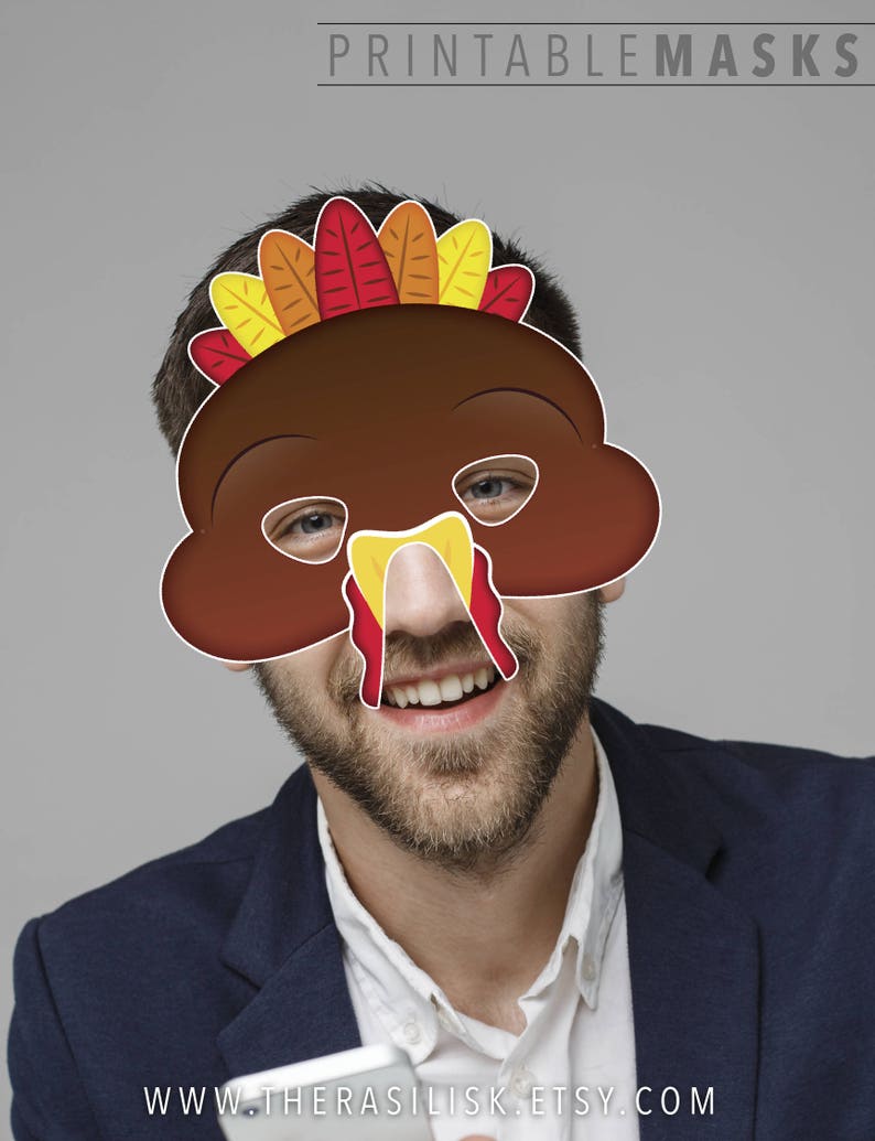 Printable Turkey Mask Thanksgiving Mask Printable Bird Mask | Etsy