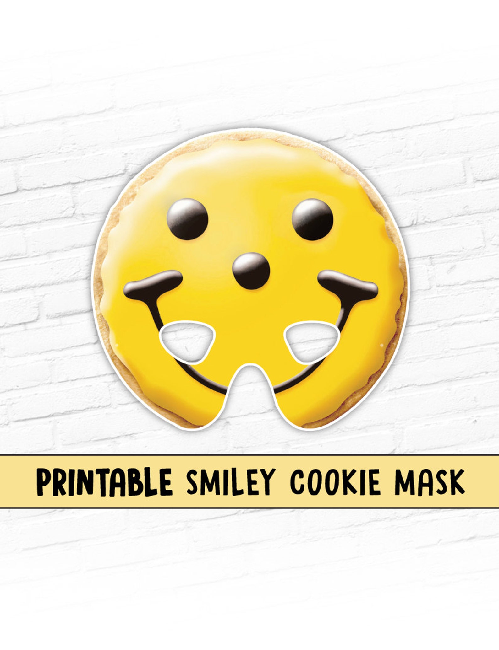 Smiley Cookie Halloween Party Mask Eat N Park Cookie Mask - Etsy