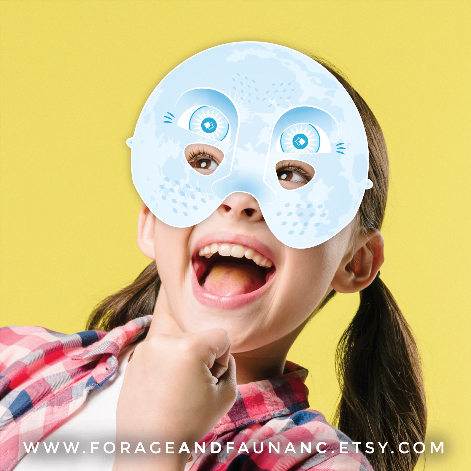 Full Moon Printable Halloween Mask Lunar Mask Outer Space Celestial ...