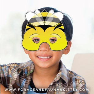 Printable Bumblebee Halloween Mask Photo Booth Prop Printable Bee Mask ...