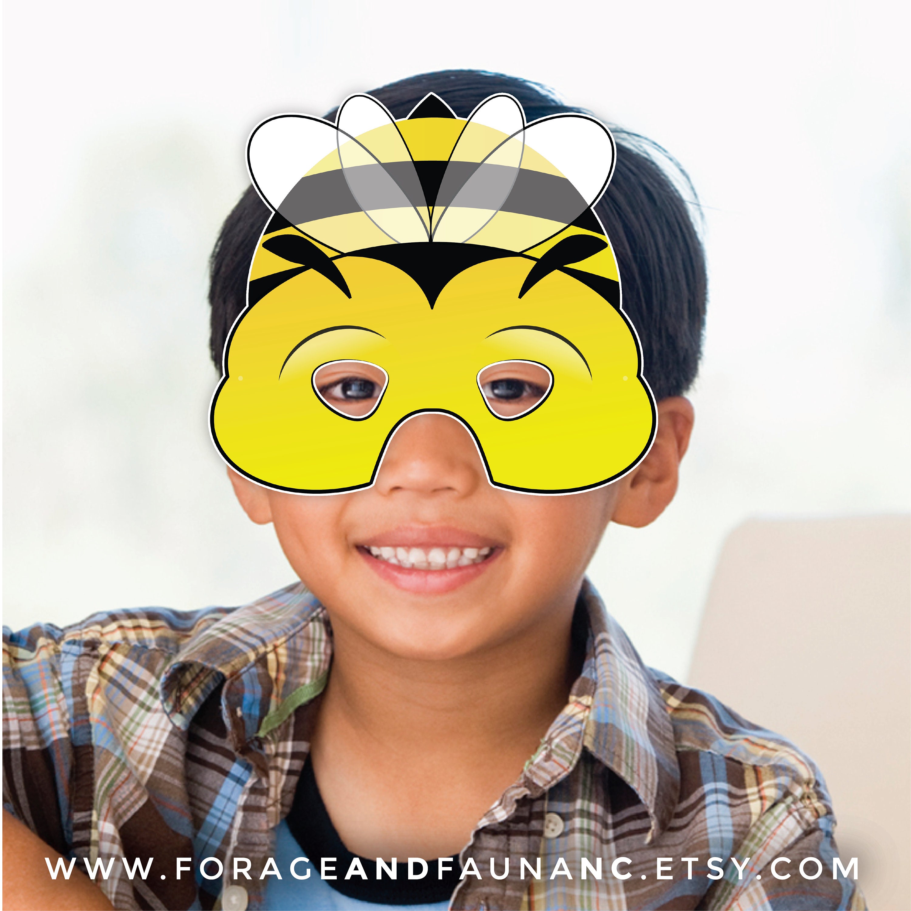 Printable Bumblebee Halloween Mask Photo Booth Prop Printable - Etsy