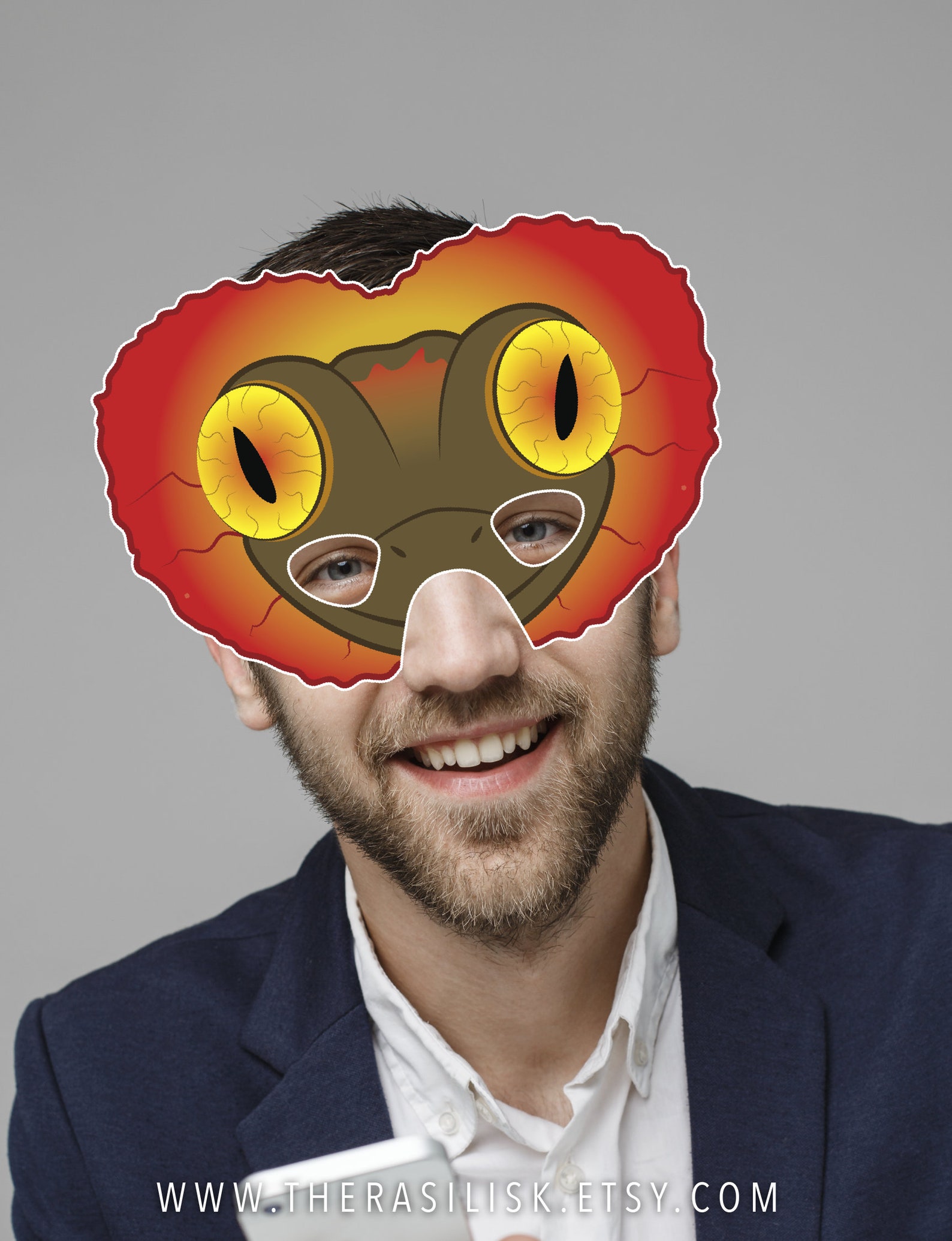 Frilled Neck Lizard Printable Mask Reptile Party Mask - Etsy