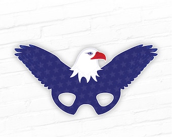 Bald Eagle Printable Mask Halloween Party Bird Mask Patriotic | Etsy