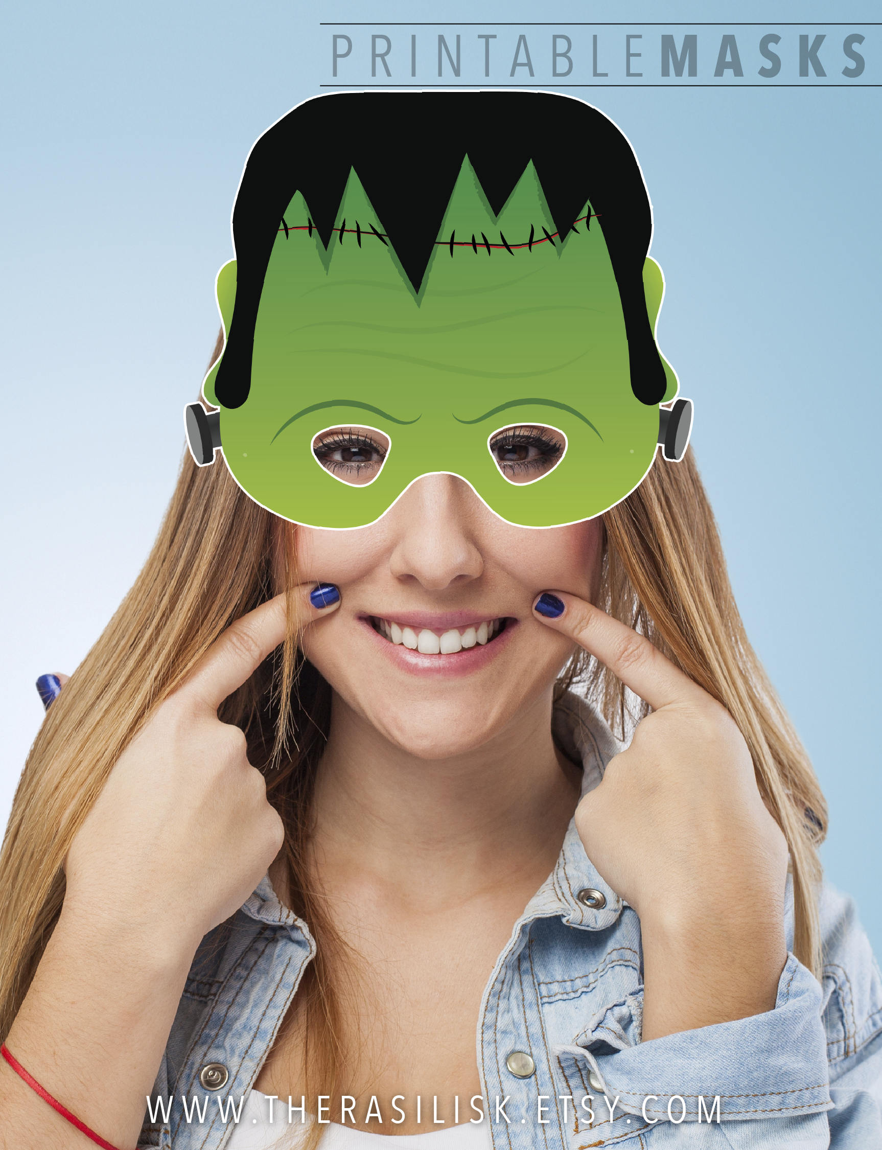 Halloween Mask Frankenstein Printable Mask Monster Mask - Etsy Australia