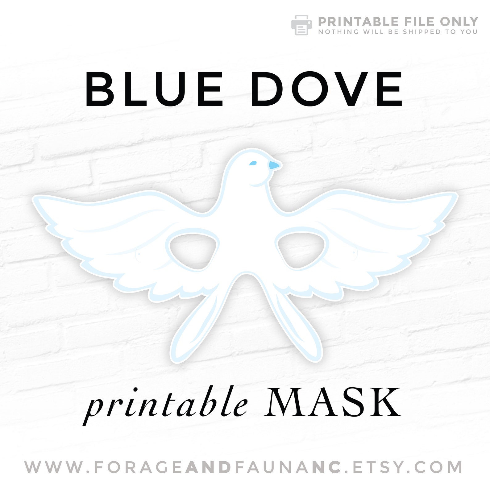 Blue Dove Printable Mask Nativity Scene Theater Masks Pigeon White Dove ...