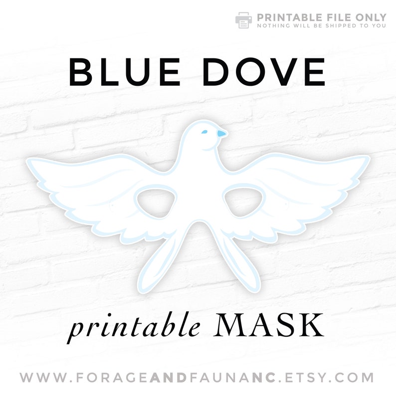 Blue Dove Printable Mask Nativity Scene Theater Masks Pigeon White Dove ...