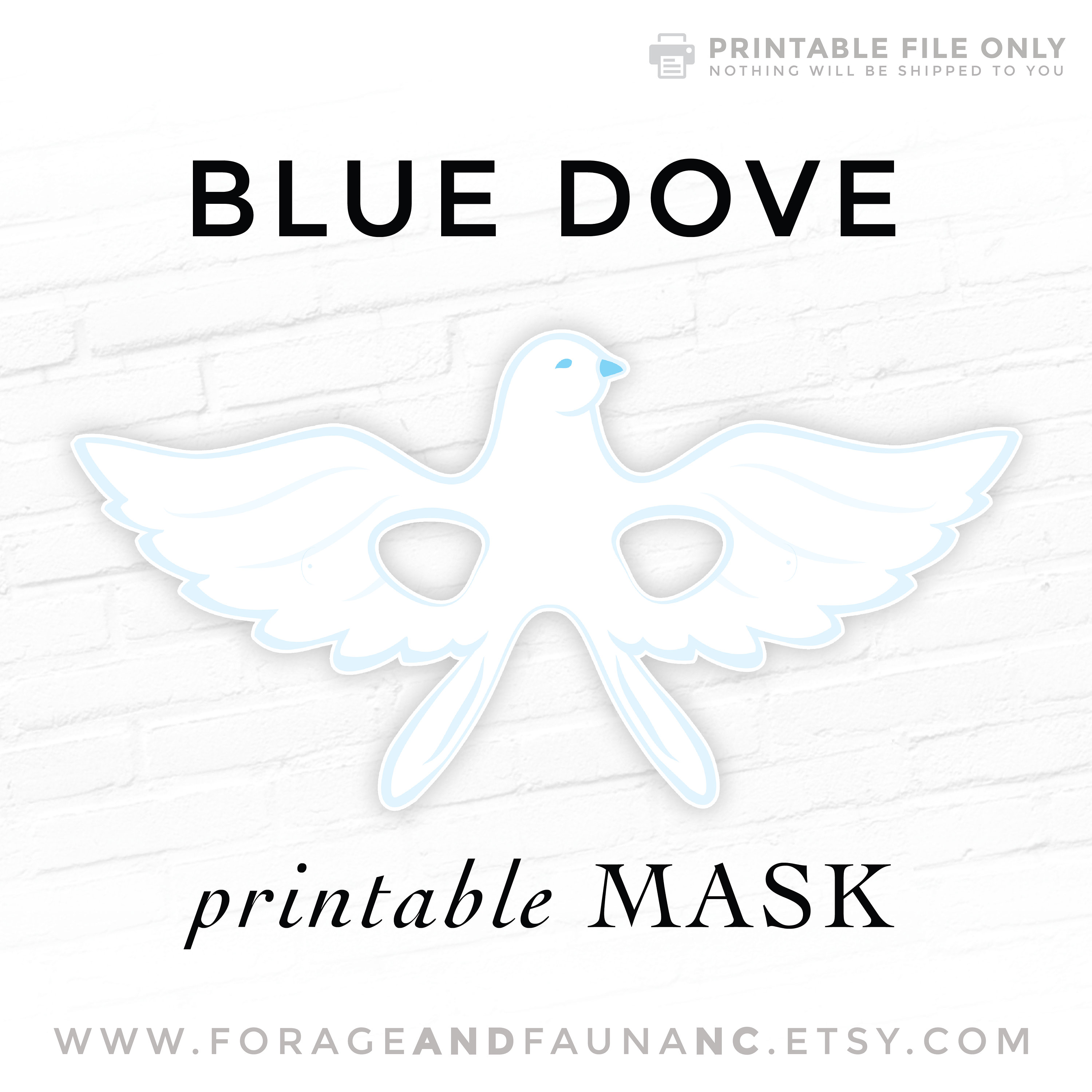 Blue Dove Printable Mask Nativity Scene Theater Masks Pigeon White Dove ...
