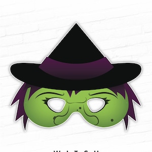 Witch Printable Halloween Face Mask DIY Costume Witch Wicked Witch ...