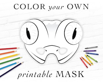 Iguana Coloring Mask Fun Giant Lizard Animal Mask Halloween Costume ...