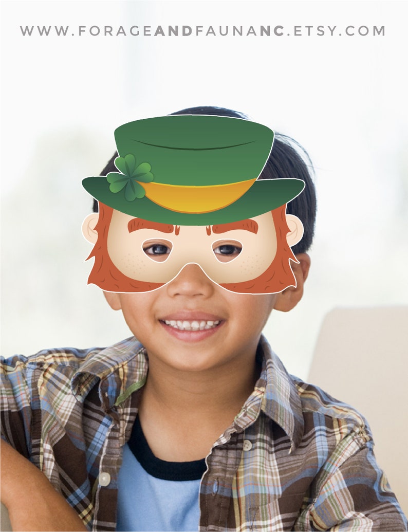 Leprechaun St Patty's Day Mask Printable Mask St Patricks Day Party ...