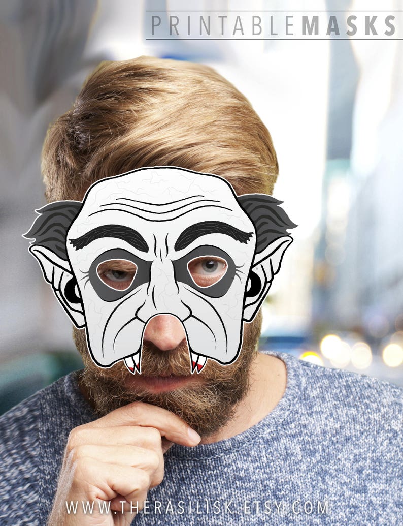 Halloween Mask Printable Masks Vampire Mask Monster Paper | Etsy