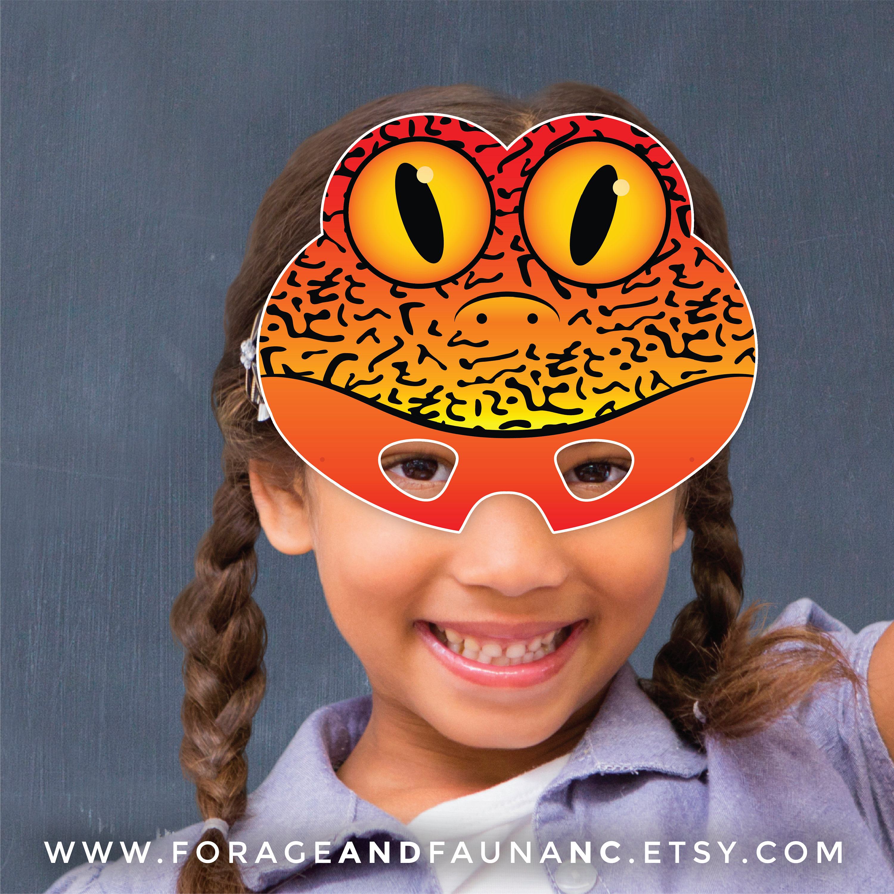 Red Frog Printable Poison Dart Frog Costume Mask Animal Mask - Etsy