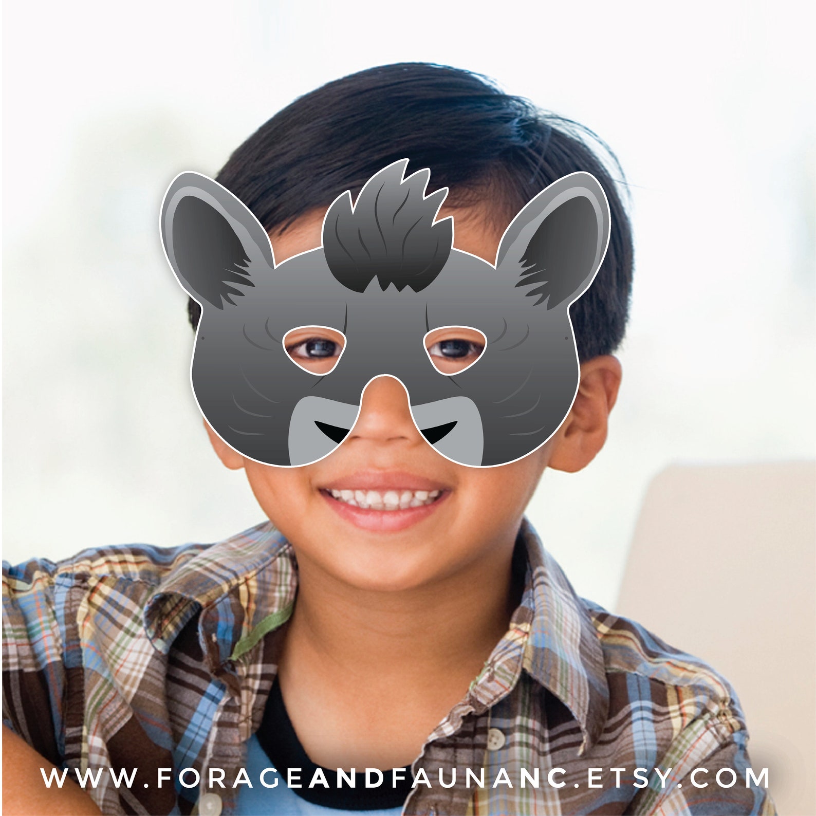 Donkey Printable Animal Mask Nativity Costume Wild Mule Gray Horse ...
