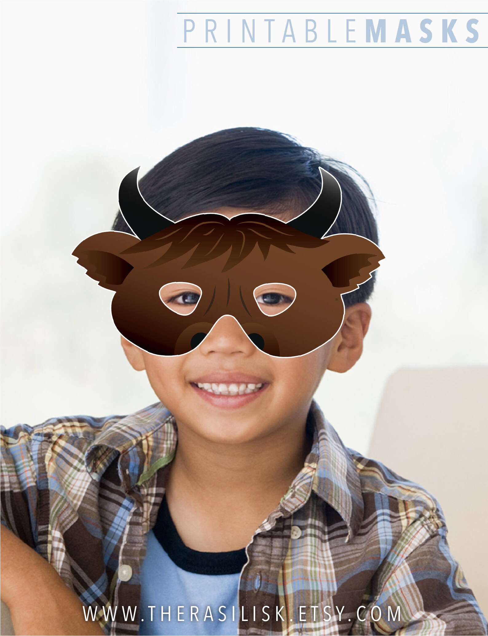 Printable Ox Mask 2021 Year of the Ox Lunar New Year Brown - Etsy