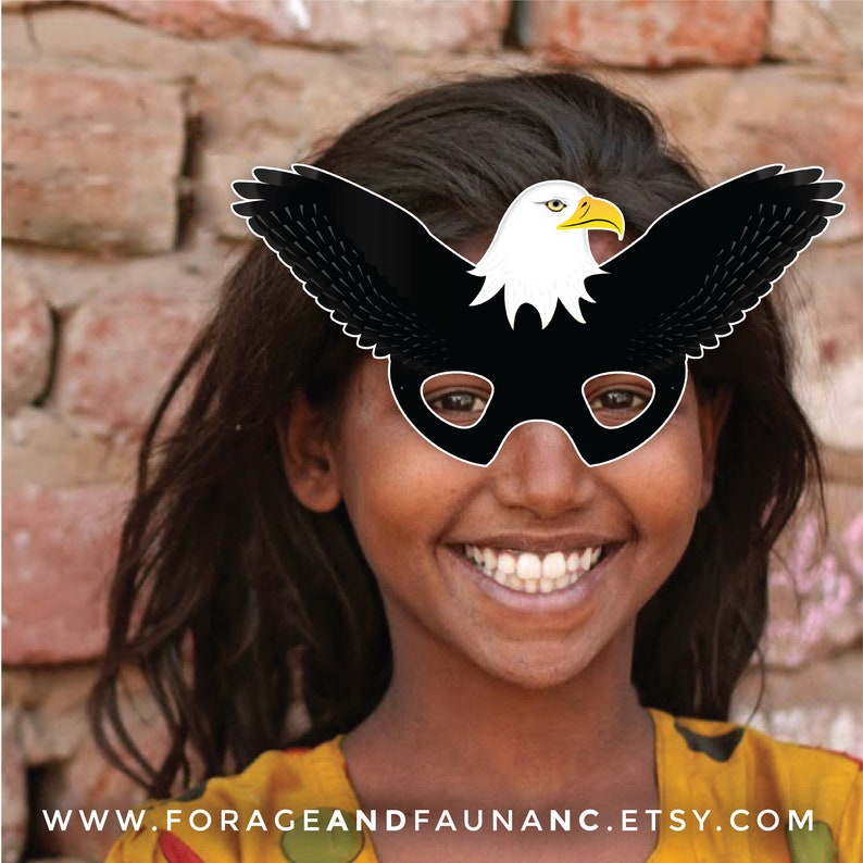 Bald Eagle Printable Mask Halloween Party Bird Mask Patriotic | Etsy