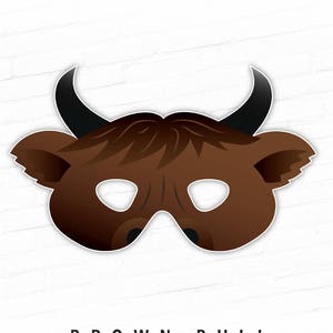 Printable Ox Mask 2021 Year of the Ox Lunar New Year Brown | Etsy