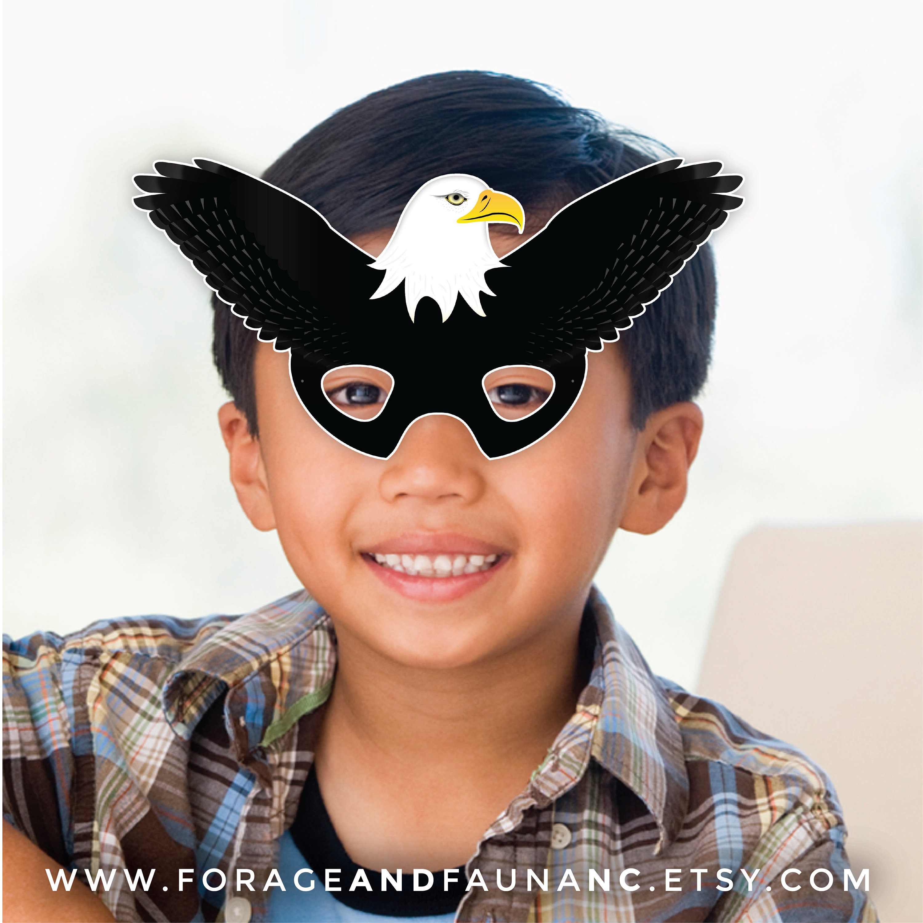 Bald Eagle Printable Mask Halloween Party Bird Mask Patriotic | Etsy