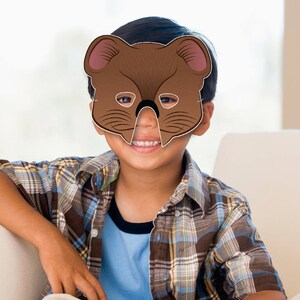 Weasel Ferret Printable Animal Party Mask, Brown Ferret Animal Mask ...