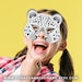 Snow Leopard Printable Mask White Leopard Animal Masks Halloween Party ...
