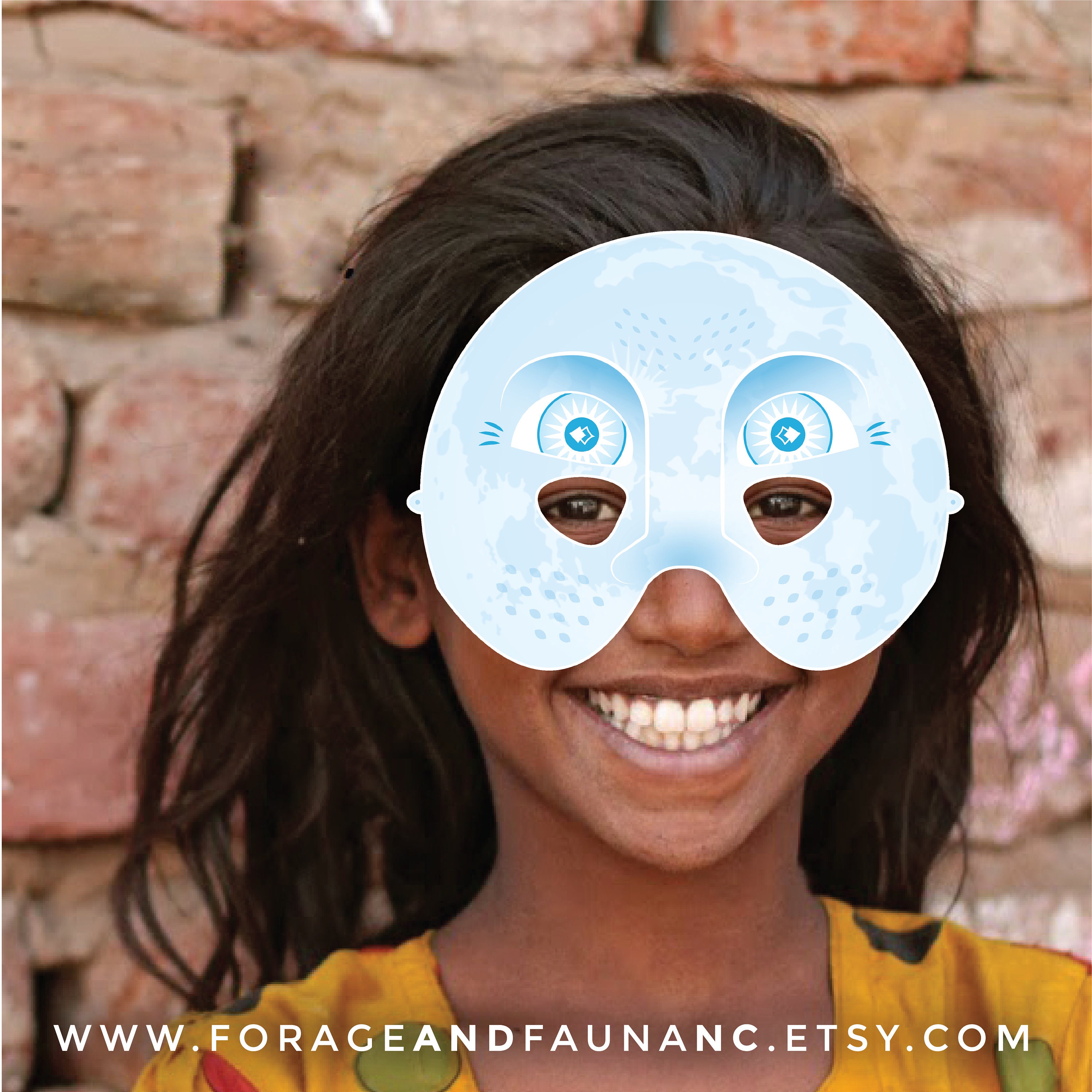 Full Moon Printable Halloween Mask Lunar Mask Outer Space Celestial ...