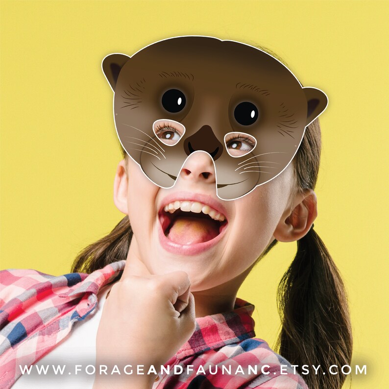 River Otter Sea Otter Printable Animal Mask Sea Mammals Cute - Etsy