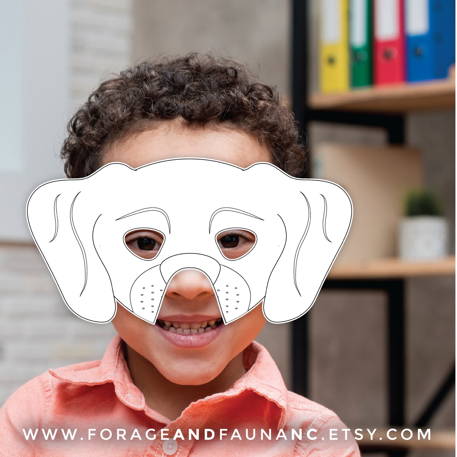 Labrador Printable Dog Coloring Activity Mask Costume Dog Halloween ...