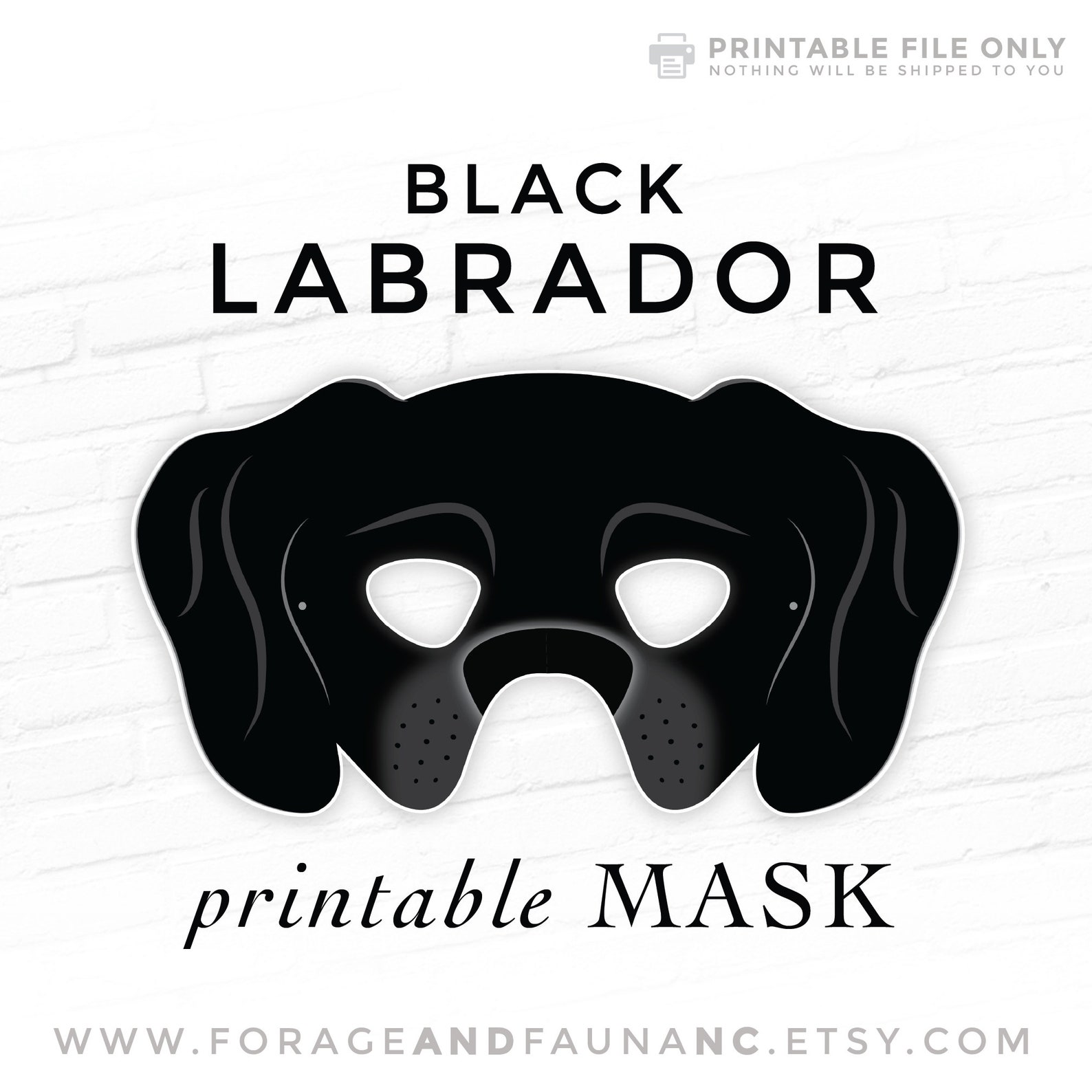 Black Labrador Great Dane Printable Dog Mask, Black Lab, Hound Mask ...