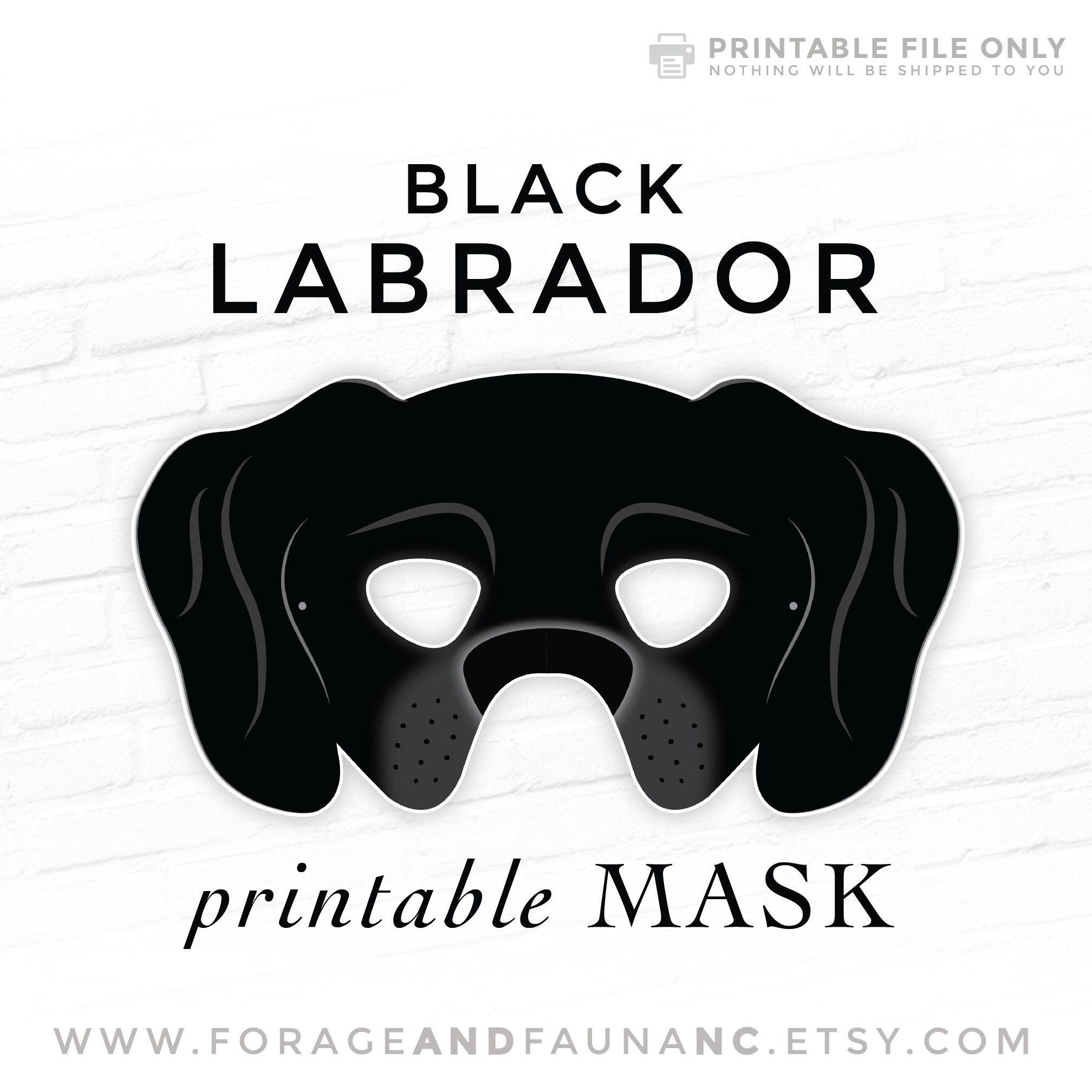 Black Labrador Great Dane Printable Dog Mask, Black Lab, Hound Mask ...