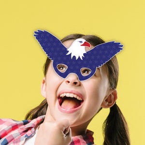 Patriotic 4th of July Red White & Blue Bald Eagle Mask Printable ...