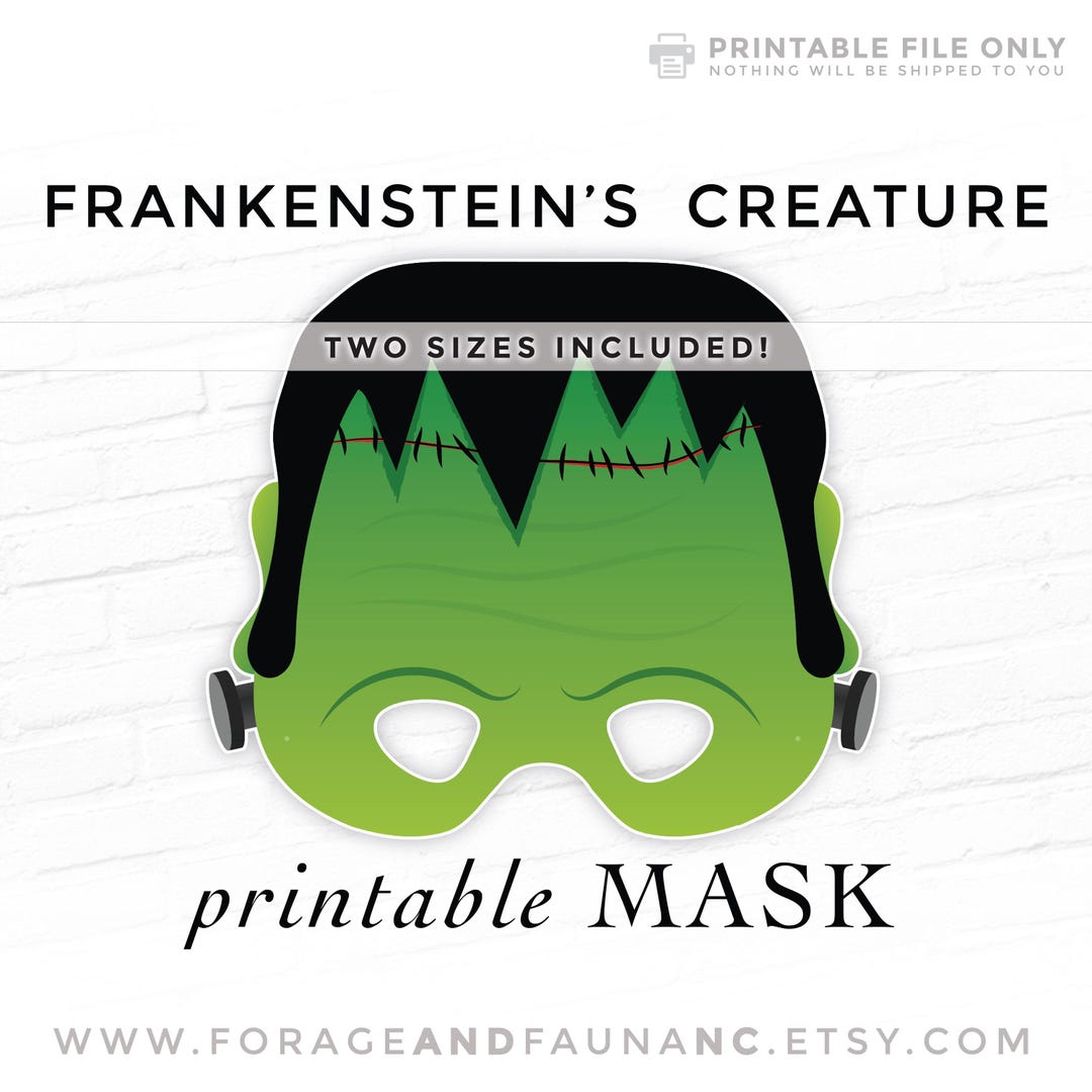 Frankenstein's Monster Printable Halloween Mask Creature Ogre Spectre ...