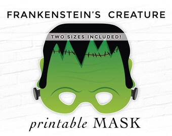Halloween Mask - Frankenstein Monster - Printable PDF - Etsy
