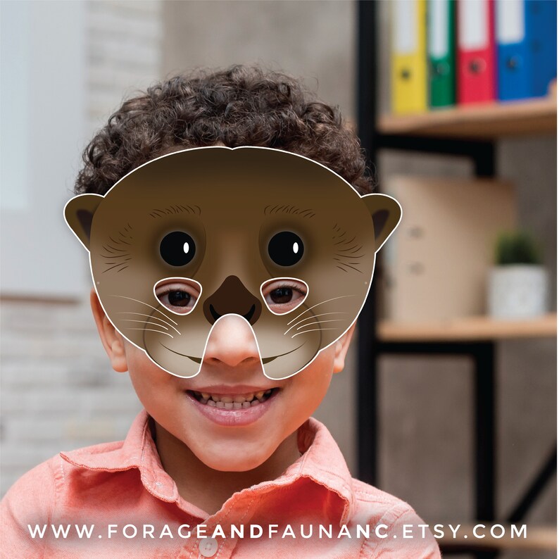 River Otter Sea Otter Printable Animal Mask Sea Mammals Cute - Etsy