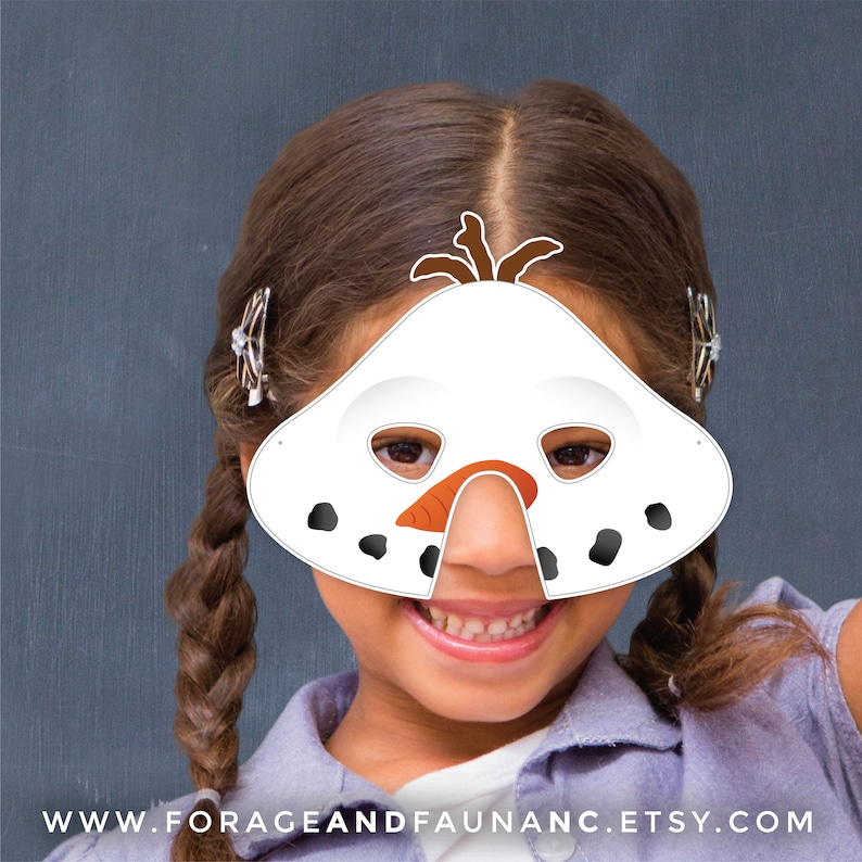 Snowman Printable Costume Face Mask Snow Man Cosplay Frosty - Etsy