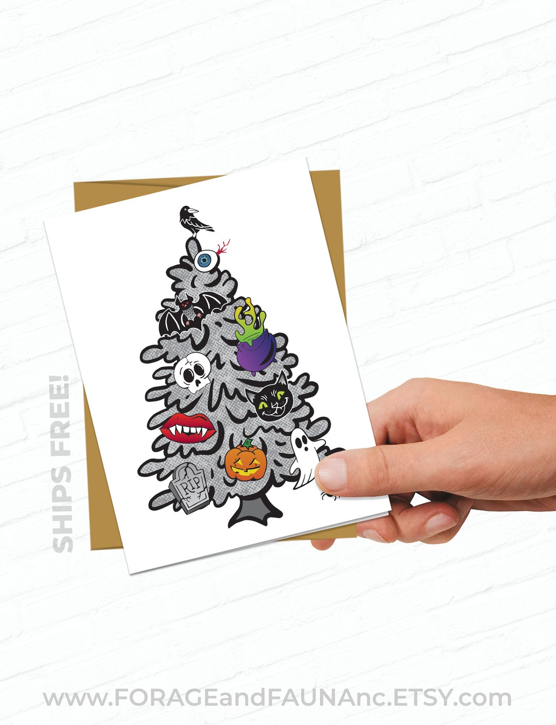 Every Holiday is Halloween Spooky Black Gray Goth Christmas Tree ...